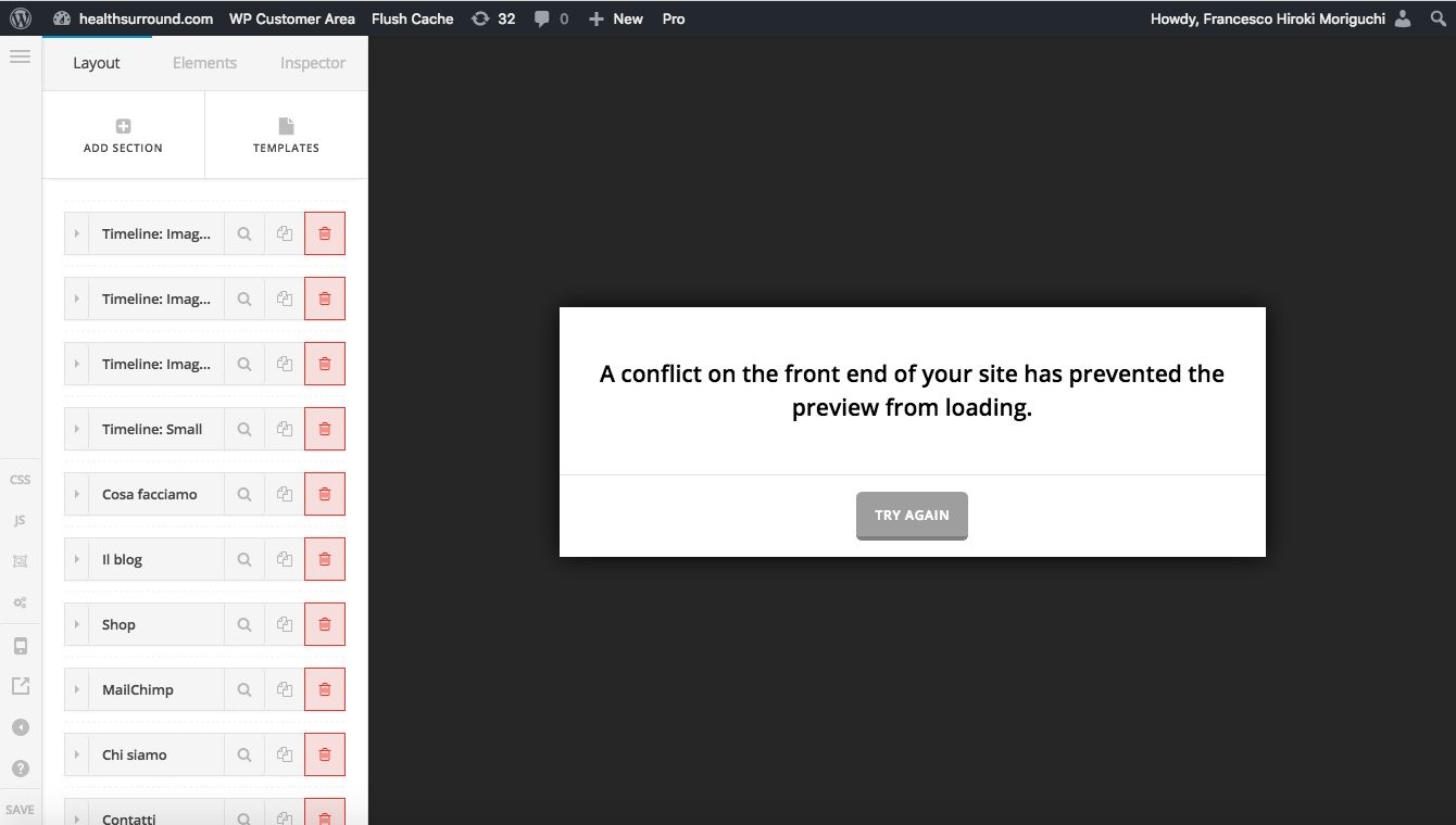 Error message when trying to update WordPress, plugins and Pro Versions - Support - Themeco Forum